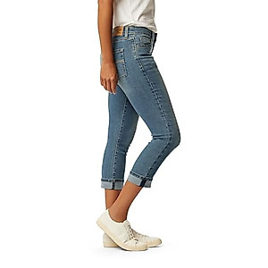 Levi Strauss Signature Gold Women's Mid-Rise Slim Fit Capris (Available in Plus Size), Blue Ice, 16