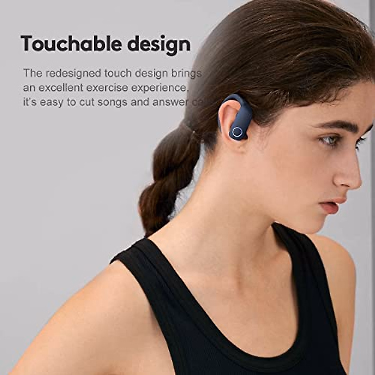 HYKU Wireless Earbuds,Bluetooth 5.0 in-Ear Headset with Mic,Noise Cancelling TWS Earphone with Charging Case,Touch Control Stereo Bass Headphones for Sports and Music (Blue)