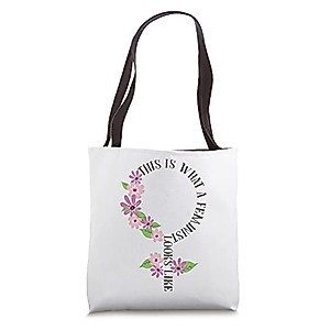 This Is What A Feminist Looks Like Symbol Flower Tote Bag