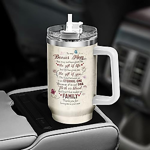 99OWL Bonus Mom Colorful Tree, Tumbler 40 Oz With Handle Lid And Straw, Mom Gifts, Flower Simple Straws Butterfly Modern Tumblers Mothers Heart Handle For Cup Women Cups