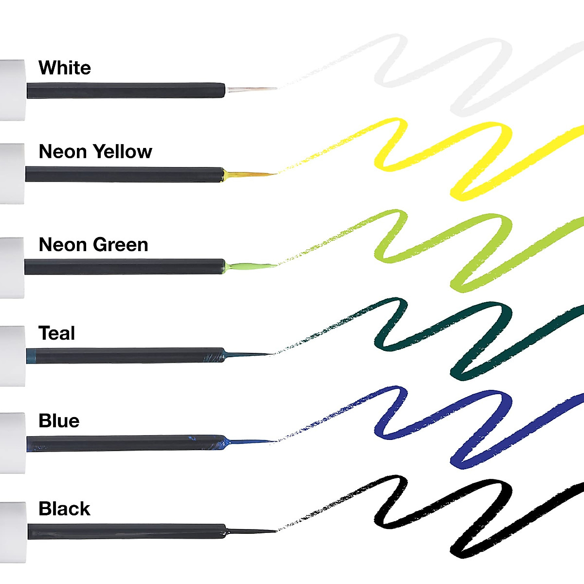 Ruby Kisses Color Liquid Eyeliner Water Resistant Long Lasting Eyeliner 3 ml (0.10 fl.oz.) (Neon Green)