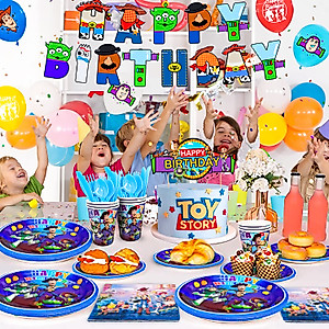 Toy Story Birthday Party Supplies,167pcs Toy Story Party Decorations&Tableware Set-Toy Story Birthday Decorations Balloon Banner Plates Cups Tablecloth etc Toy Story Themed Birthday Party Supplies