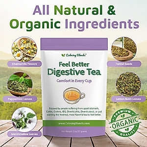 Calming Blends - Feel Better Digestive Tea - Loose Leaf Tea - Organic Herbal Teas
