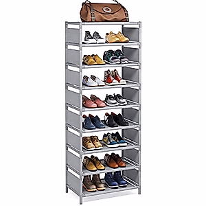 Tribesigns Vertical Shoe Rack, 9 Tiers Narrow Shoe Shelf 18 Pairs Slim Shelf for Shoes Narrow Shoe Rack for Small Space