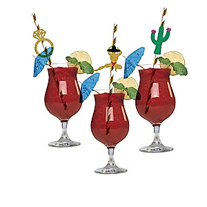 Bachelorette Party Decorations Straws 24 Pack | Cactus & Bridal Ring & Stripper Dancing Men Straws | Mexican Fiesta Party Drinking Favors