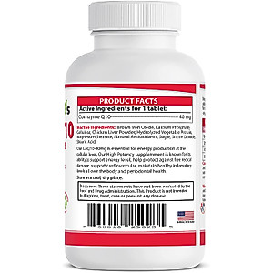 Coenzyme Q10 High Potency COQ10-40mg UBIQUINOL for Dogs (120 Tabs) Made in U.S.A. CoQ10 for Dogs