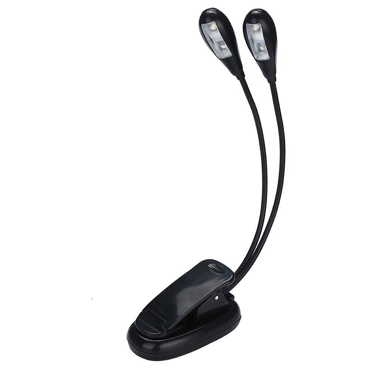 Toxz Mini Portable LED Double Arms Desk Table Lamp with Clip,Battery/USB Powered,Reading Light,Adjustable Brightness,Protect Eyes
