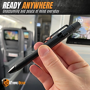The Atomic Bear Stealth Pen Pro Tactical Pen for Self Defense - Enhanced Writing Survival Pen with Glass Breaker to Escape & Defend - Bonus Training to Protecting Yourself - Great Gift for Men