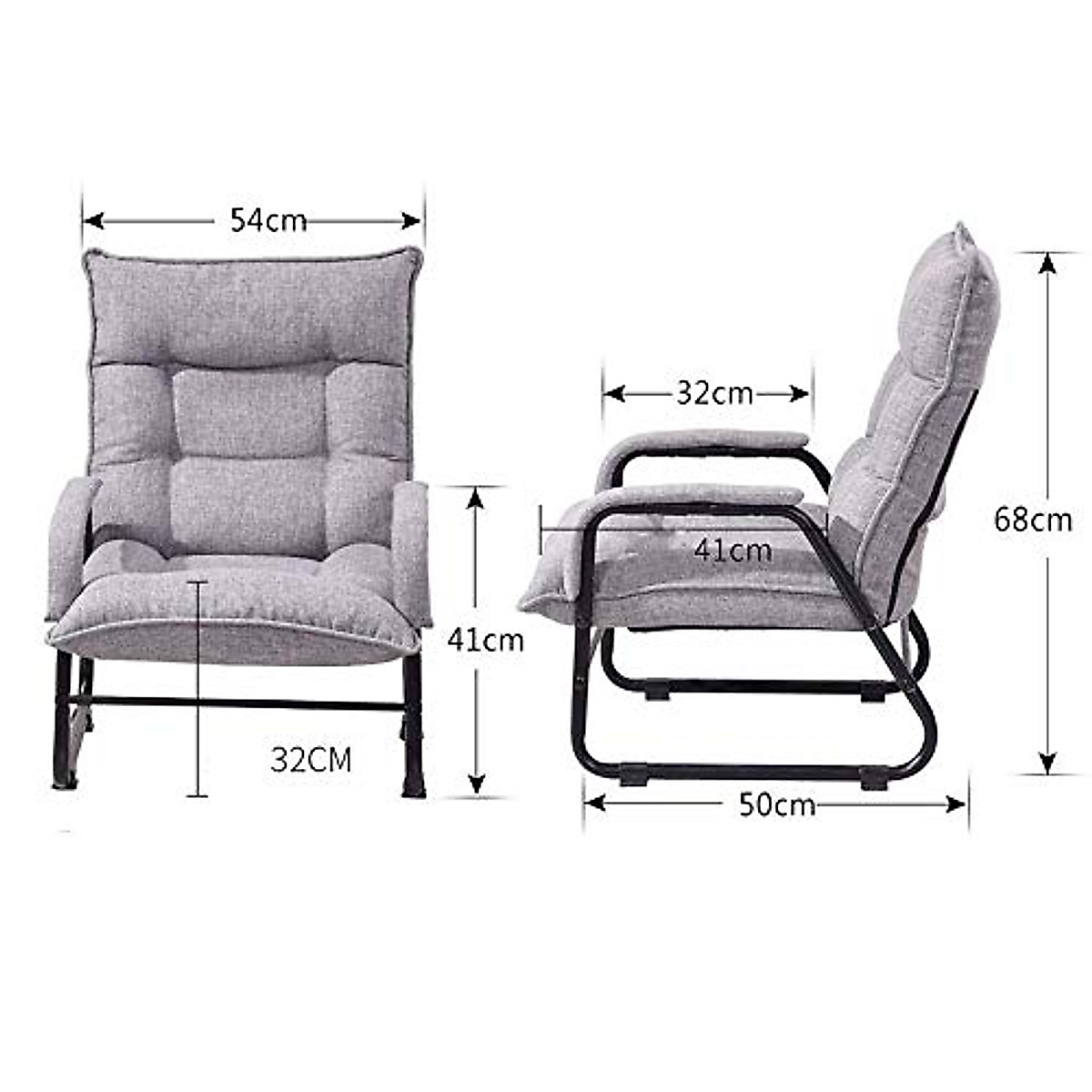 GYDJBD Lazy Sofa Lazy Couch Mini Sofa Small Apartment Leisure Sofa Chair Single Folding Fabric Small Sofa (Color : Gray)