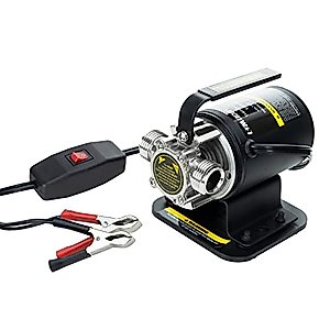Limodot Water Transfer Pump, 12V Self-Priming Utility Pump, With Suction Strainer Attachment, 10 ft. Power Cord ON/OFF Switch And Alligator Clips, Ideal for boat, RV, cabin, camping, solar system