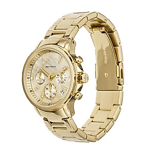 A｜X ARMANI EXCHANGE Women's Chronograph Stainless Steel Watch, Color: Gold (Model: AX4327)