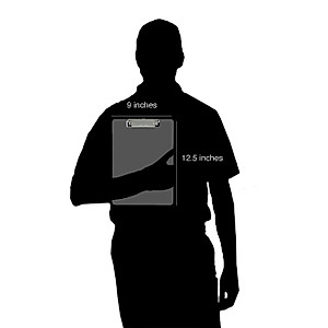 Trade Quest Plastic Clipboard Opaque Color Letter Size Low Profile Clip (Pack of 6) (Gray)