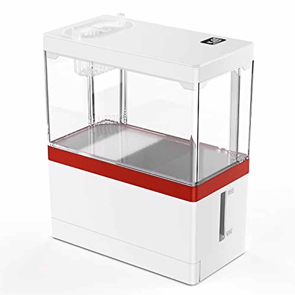 Insputer Mini Fish Tank with Filter and LED Light 1 Gallon Betta Aquarium Tropical Freshwater Phone & Pad Holder Hydroponic Plants Basket for Office Home Desk Use