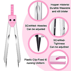 EKG Caliper ECG Calipers Measuring Tool with Ruler Electrocardiogram Drafting Divider for Nursing (Blue, Pink,2 Pieces)