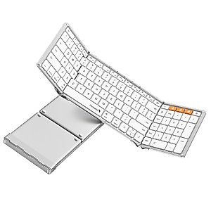 ProtoArc Foldable Bluetooth Keyboard for Mac, XK01-A Folding Wireless Keyboard with Number Pad, Full Travel Keyboard for Macbook, iMac, iPad 10.2, iPad Pro/Air/Mini, iPhone