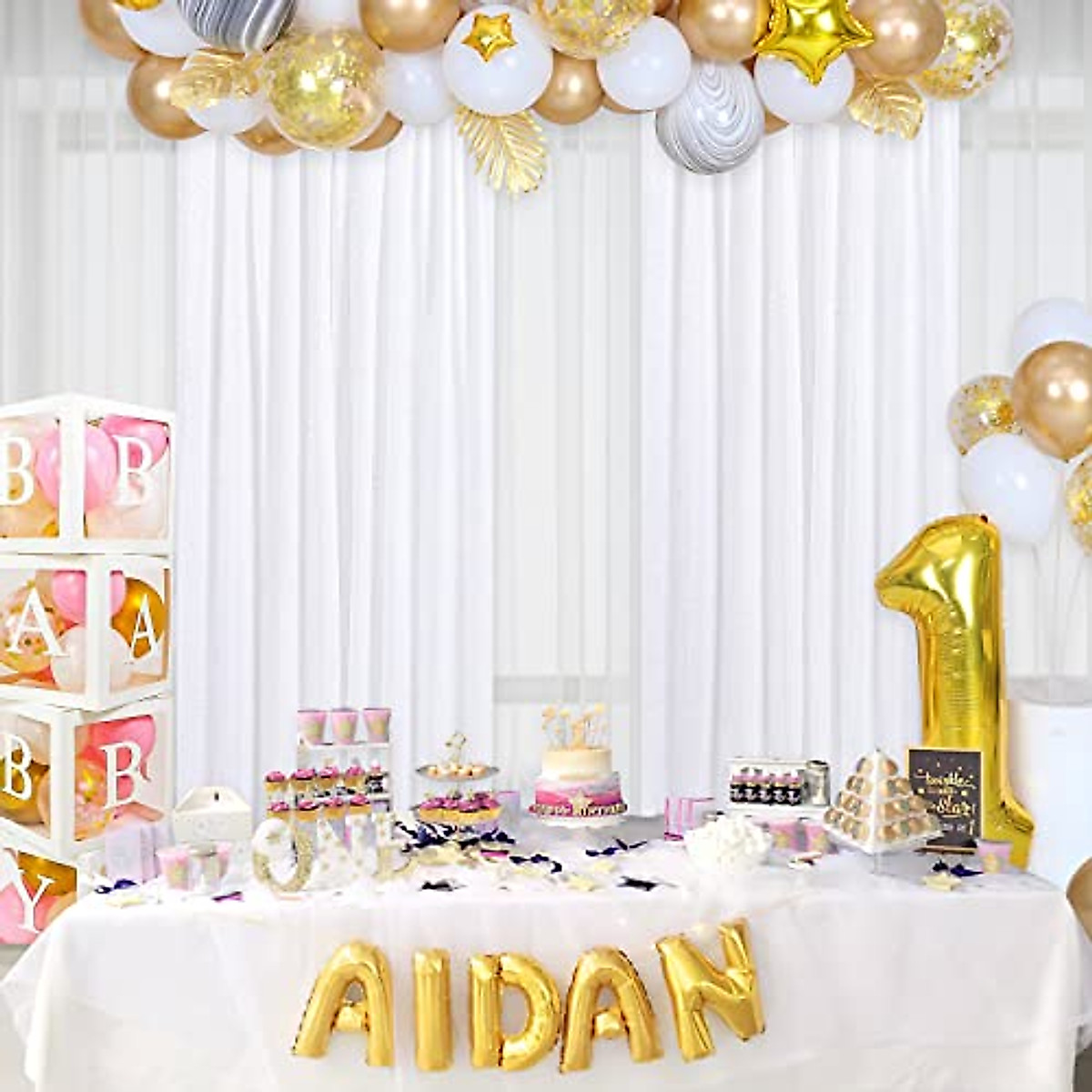 White Sequin Backdrops 2 Pack 2ftx8ft Photo Booth Backdrop Photography Glitter Background for Birthday Party Decorations