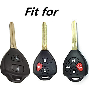 WFMJ Black Carbon Fiber Silicone 2 3 4 Buttons Remote Smart Key Chain Cover Case For Toyota Camry Avalon Corolla Matrix RAV4 Venza Yaris 4Runner Land Cruiser Scion iQ tC xB xD Pontiac Vibe