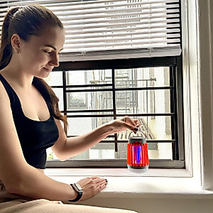 Fuzebug Rechargeable Bug Zapper Outdoor and Indoor BuzzBug Mosquito Zapper Buzzbug Mosquito Light Cordless Bug Zapper Mini Bug Zapper Bulb Solar Flashlight Camping Bug Zapper LED Light (Orange)