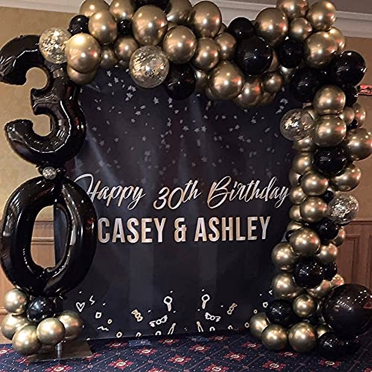 Beliueyes Black Gold Balloon Garland Arch Kit 121PCS, Confetti Balloons for Kids Birthday Anniversary Graduation New Year Party Decor Background Decoration