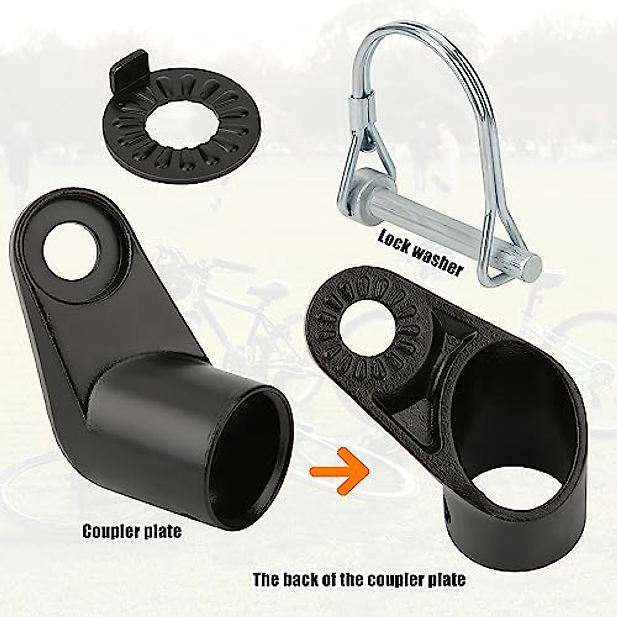 Bike Trailer Hitch Connector, Upgraded Bike Trailer Hitch Coupler Attachments Universal Bike Trailer Hitch Coupler for Instep & Schwinn Bike Trailers