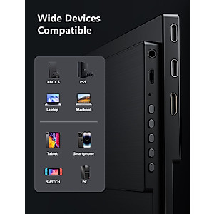 MAGICRAVEN 165Hz Portable Gaming Monitor, 16" 1920x1200 500 Nits Laptop Monitor, Second Computer Display with Speakers, Dual Screen Travel Monitor for PC Phone PS5/4 Xbox Switch