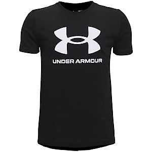Under Armour Boys' Sportstyle Logo Short-Sleeve T-Shirt , Black (001)/White , Youth Medium