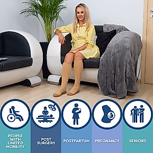 TheraMagic™ Zipper Compression Socks for Men & Women, 20-30mmHg Closed Toe Graduated Zippered Compression Stocking