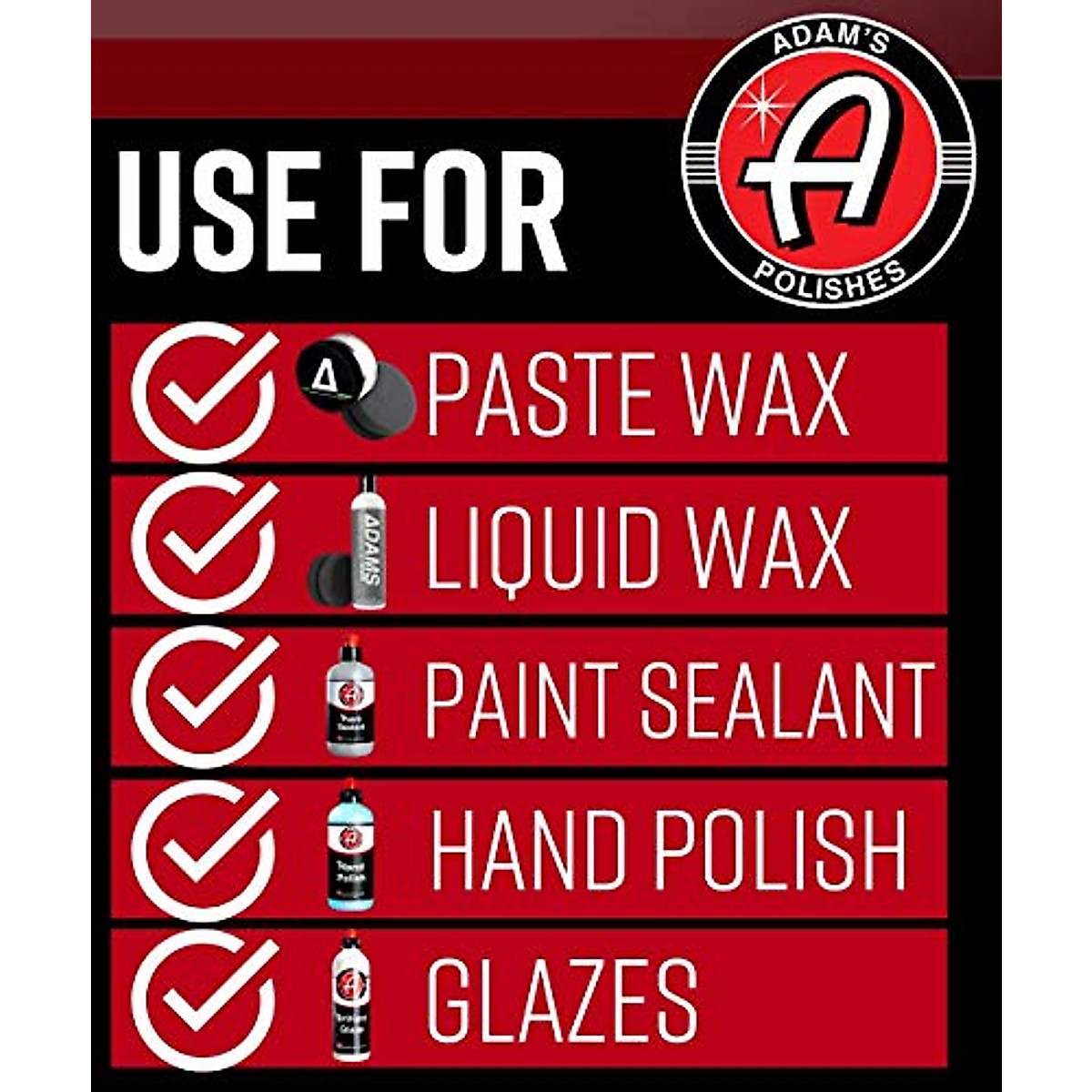 Adam’s UFO Dual Sided Car Wax Applicator – Car Detailing Waxing & Polishing Foam Pad | Use with Paste Wax, Ceramic Coating Liquid Wax, Polish, Compound & More | Auto Motorcycle Boat RV