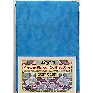 Premier Quilt Backing, King, Seamless, Blender Scuba Blue, 108"x108", by AQCO