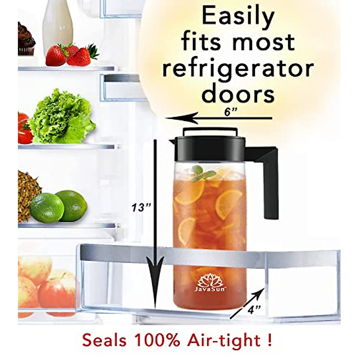 JavaSun Deluxe Iced Tea Maker, Large 2 quarts, Pitcher, Iced Tea Jug, BPA Free