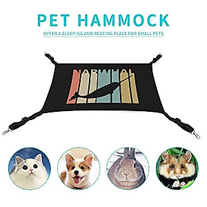 Vintage Style Narwhal Pet Hammock Comfortable Adjustable Hanging Bed for Small Animals Dogs Cats Hamster