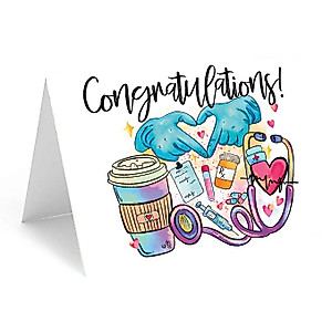 Red Door Inspirations Nursing School Graduation Card, Includes single card and envelope. (Nursing Graduate Card)