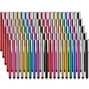 Outus 100 Pieces Stylus Pen Slim Touch Screen Stylus Universal Capacitive Digital Pen Compatible with iPad, iPhone, Samsung, Tablet, Most Devices with Capacitive Touch Screen, 10 Colors