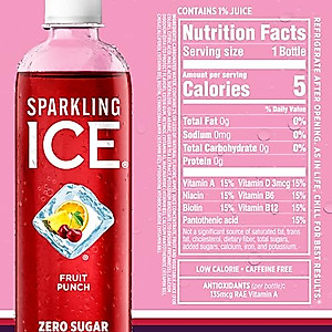 Sparkling Ice Pink Variety Pack, Flavored Sparkling Water, Zero Sugar, and Vitamins and Antioxidants, 17 fl oz, 12 count (Black Cherry, Peach Nectarine, Coconut Pineapple, Pink Grapefruit)