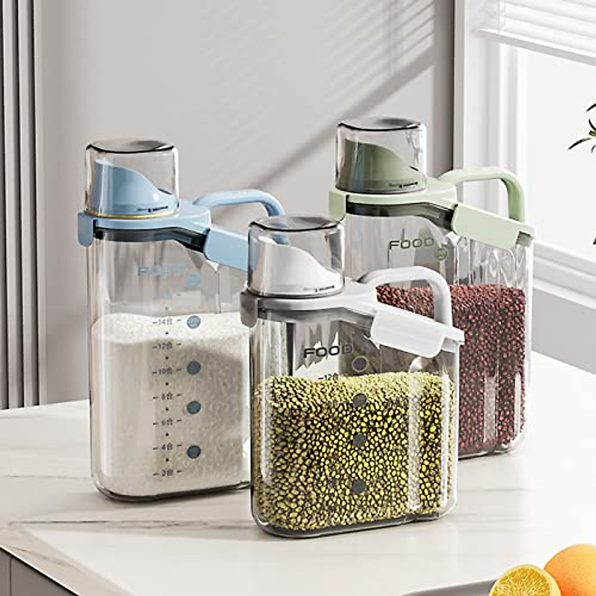 Rice Storage Container,Airtight Food Storage Container,Dry Food Storage Containers,Cereal Containers,Portable Cereal Container for Kitchen