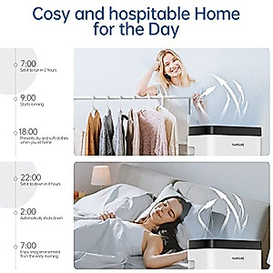 HUMSURE Dehumidifier 30 Pint 1,500 Sq. Ft, Basement Bathroom Bedroom Dehumidifier With Drain Hose, Medium To Large Home And Basement Dehumidifier, Smart Humidity Control Dehumidifier With 24 Hour Dry Timer, IONIZER, Auto Defrost (1,500 Sq. Ft)