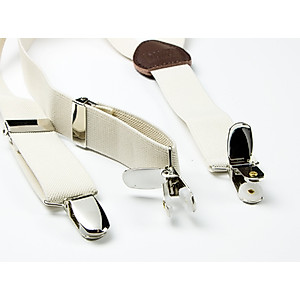 Spring Notion Mens' Linen Blend Suspenders and Bow Tie Set for Groomsmen Wedding, Sage 42 Inch