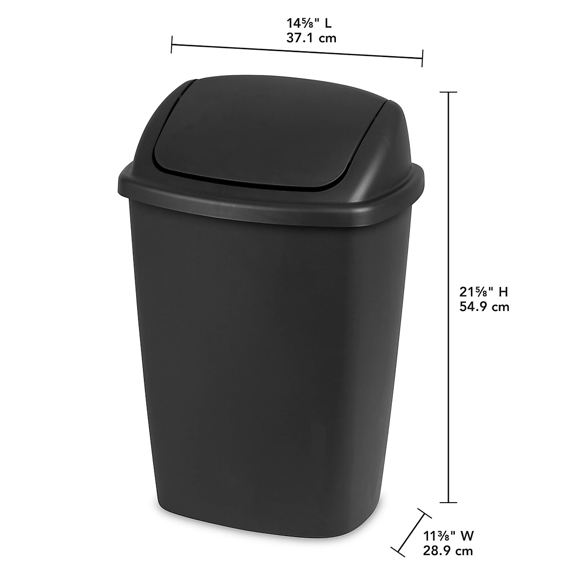 AYOYZ 7.5 Gal. Wastebasket Plastic, Black