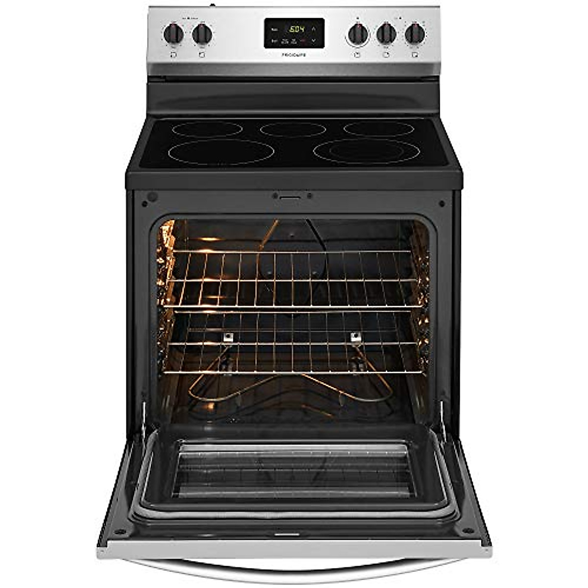 Frigidaire FCRE3052AS 30" Freestanding Electric Range with 5.3 cu. ft. Capacity Quick Boil Store-More Storage Drawer and SpaceWise Expandable Elements in Stainless Steel