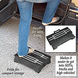 Fox Valley Traders Step-Non-Slip Grips Foldable Easy to Store in Large Platform (3.55 Pound), Black, 1 Count