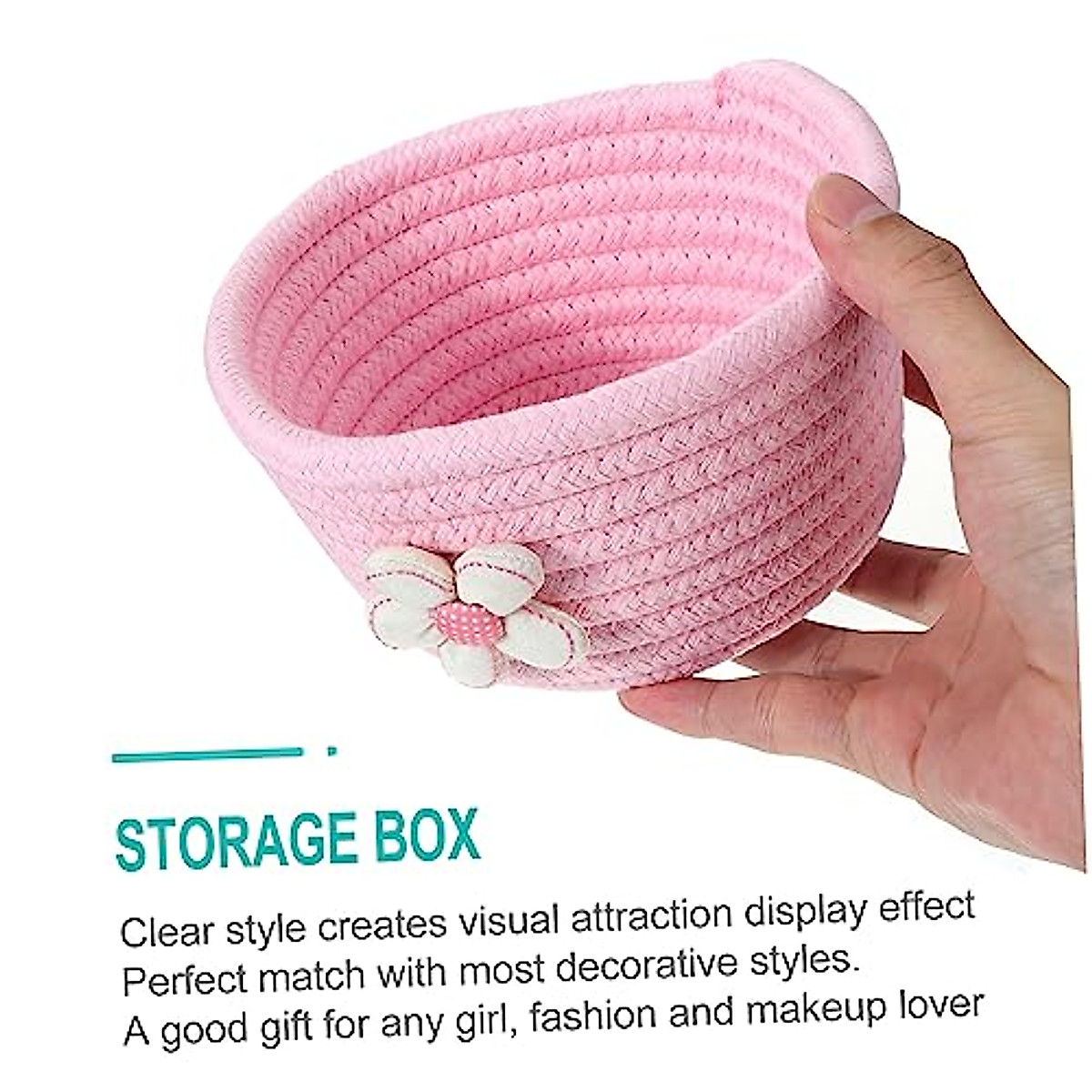 Alasum Storage Basket Nursery Storage Basket Candy Basket Kitchen Storage Basket Foldable Storage Bins Makeup Organizer Box Collapsible Baskets Round Cotton Basket Cotton Storage Basket