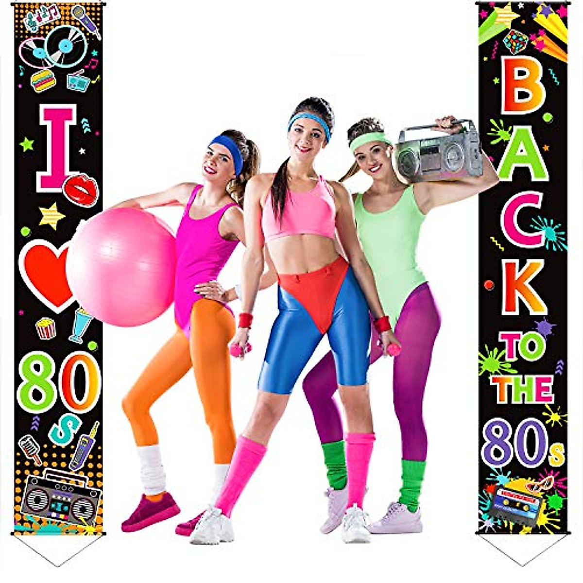 80s Party Decorations 80s Scene Setters Birthday Banner Backdrop I Love 80s Door Sign 1980s Theme Party Supplies