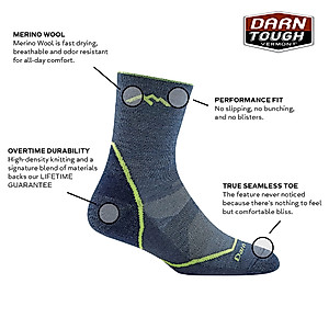 Darn Tough Vermont Light Hiker Jr. Micro Crew Lightweight with Cushion RASPBERRY