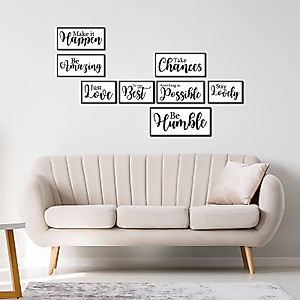 Leinuosen 25 Pcs Vinyl Wall Quotes Stickers Inspirational Quotes Decal Motivational Decor Wall Sticker Positive Saying Wall Art Decor for Bedroom Living Room Office DIY Art