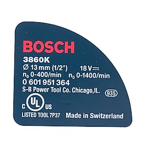 Bosch Parts 2601116053 Nameplate