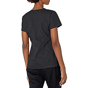 Dickies Women's EDS Signature V-Neck Top with Multiple Patch Pockets, Black, Medium