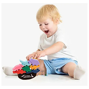 houzcx Dinosaur Stacking Toys for Children, Dinosaurs, Building Block Toys, 3-12 Years Old Children's Toys, Montessori Toys (First Edition)