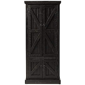 American Heartland Rustic Double Door Pantry, Rustic Antique Black