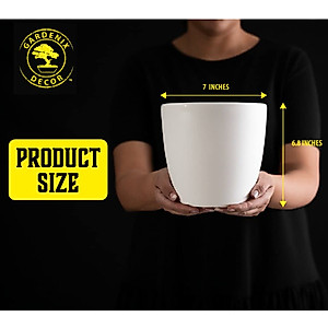 GARDENIX DECOR 7'' Self Watering planters for Indoor Plants - Flower Pot with Water Level Indicator for Plants, Grow Tracking Tool - Self Watering Planter Plant Pot - Coco Coir - White 3 Pack