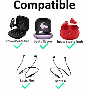 A-Focus 【Ear Tips & Hooks Kit】 Compatible with Beats Studio Buds/Fit Pro【 Memory Foam & Silicone 】, Soft Comfortable Noise Reduce Earbuds Wingtip Gel Compatible with Beats Flex, 21423H Black